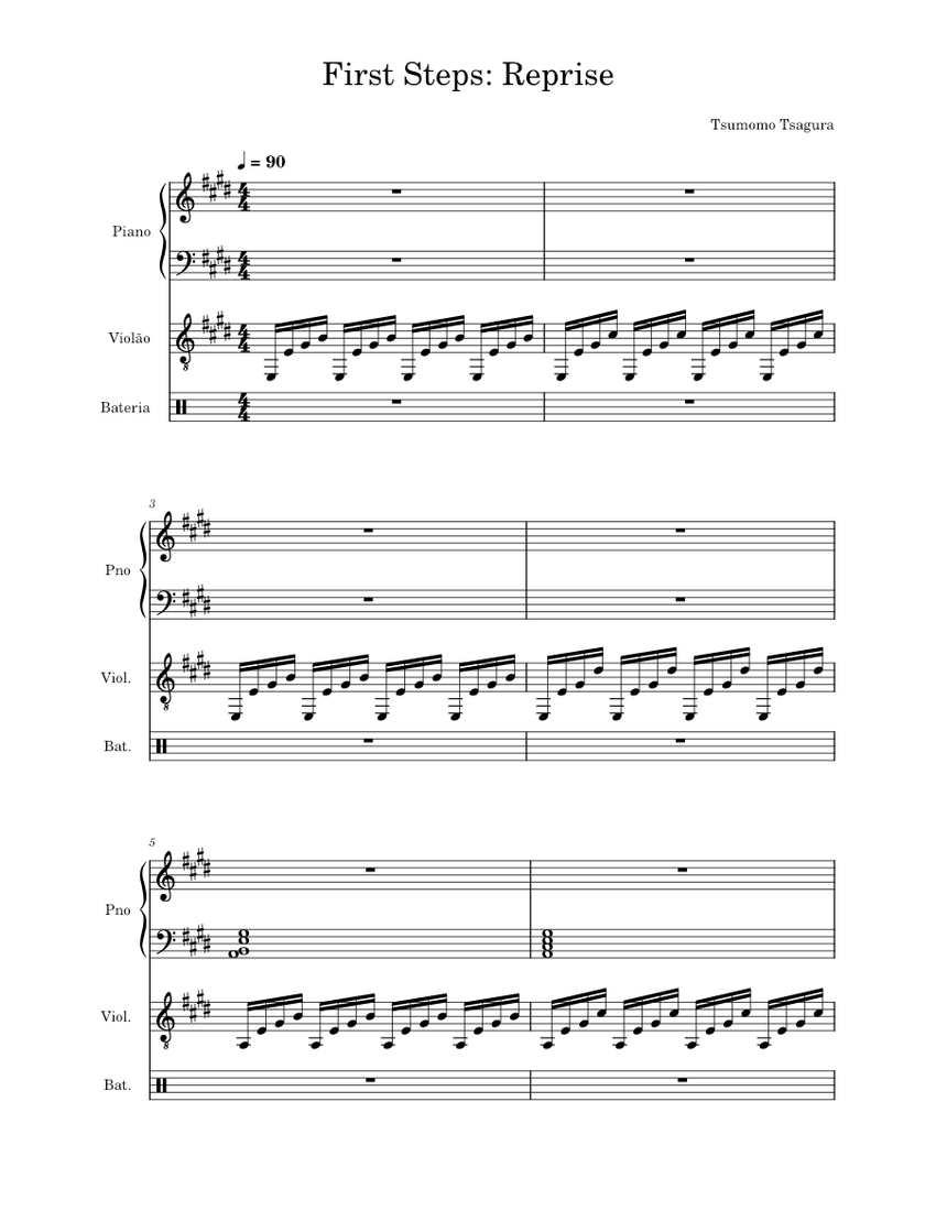 First Steps: Reprise - Tsumomo Tsagura Sheet music for Piano, Guitar ...