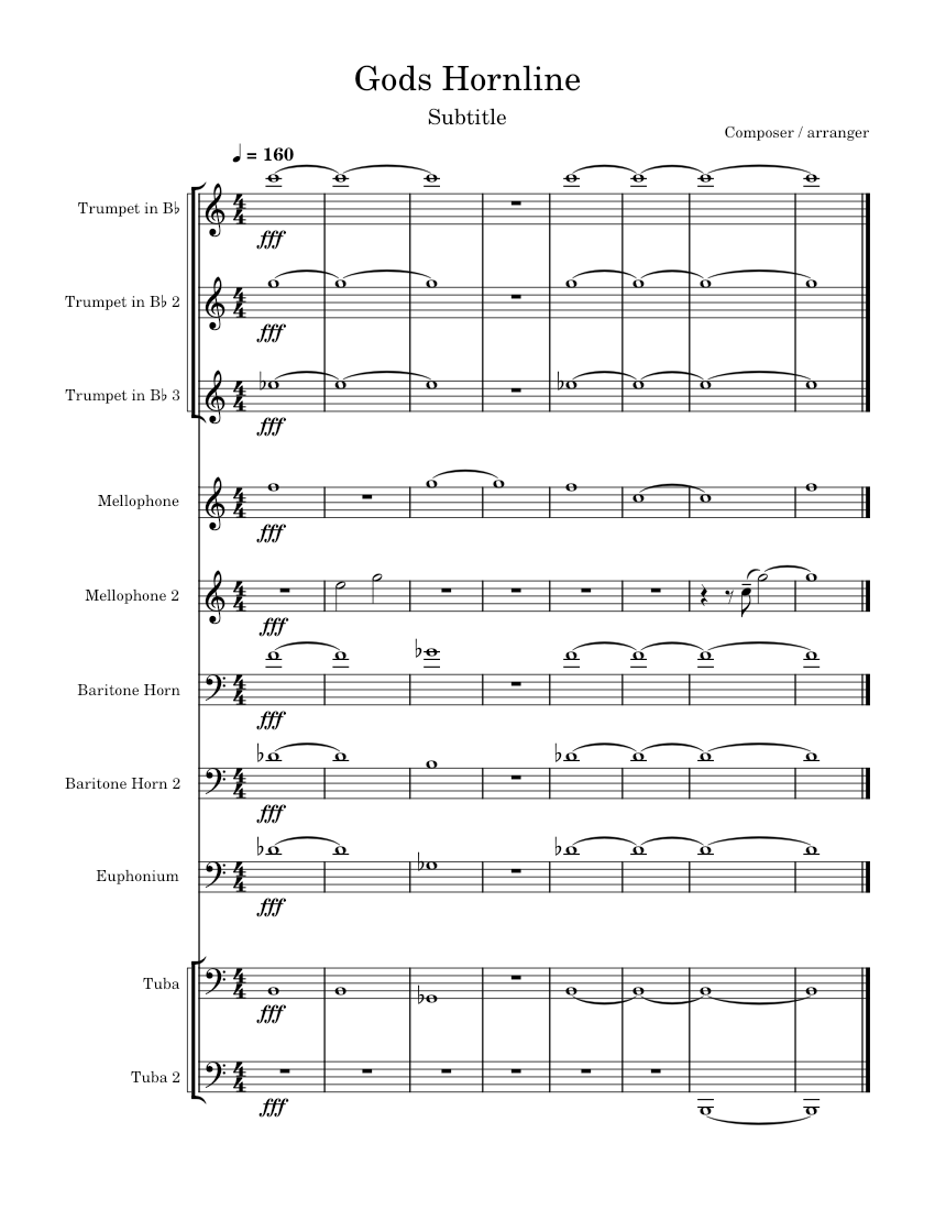 God's Hornline Sheet music for Tuba, French horn, Trumpet other (Brass ...