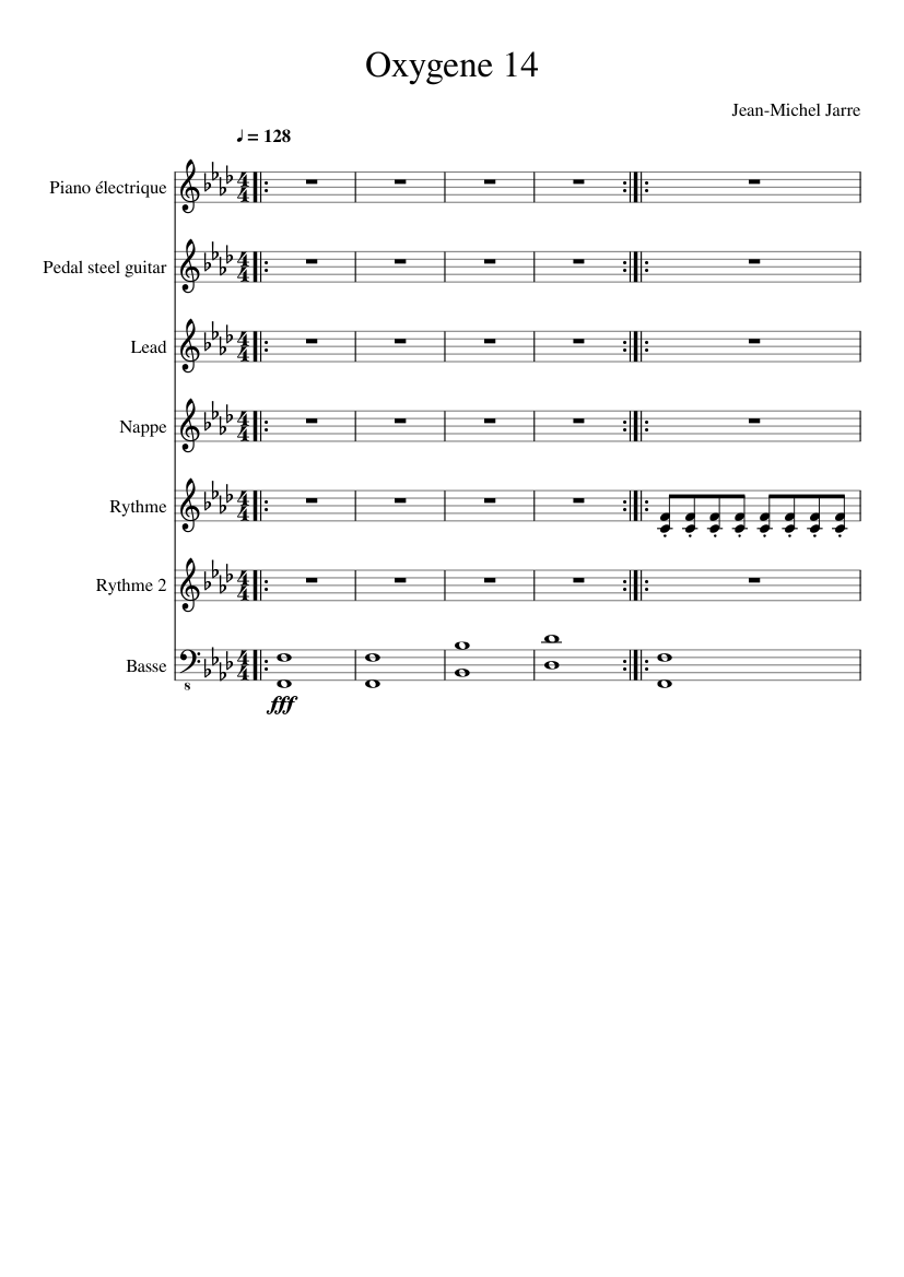 Oxygene 14 Unfinished Sheet music for Piano, Guitar, Strings group ...