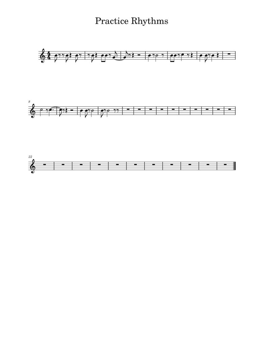 Practice_Rhythms Sheet music for Piano (Solo) | Musescore.com