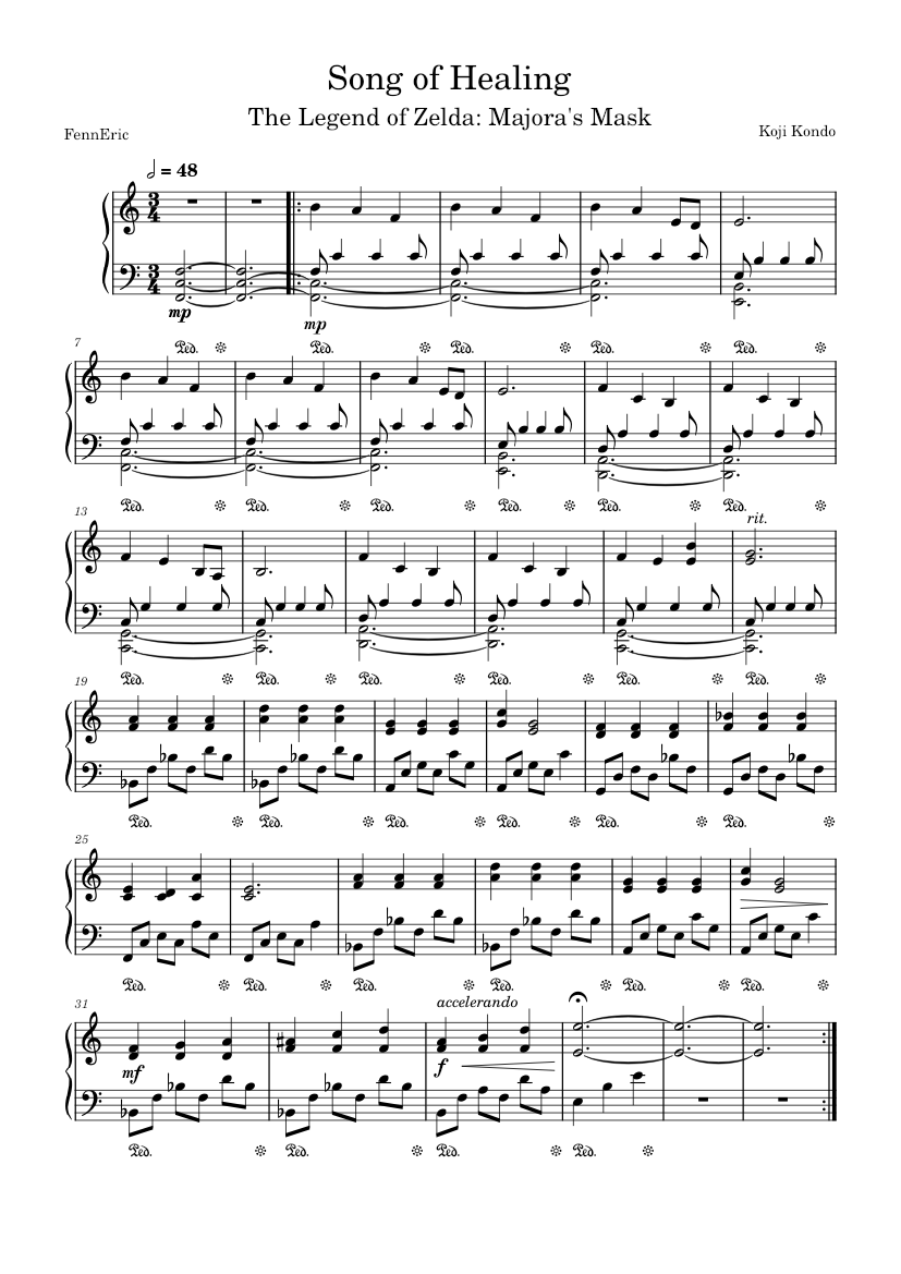 Song of Healing Sheet music for Piano (Solo) Easy | Musescore.com