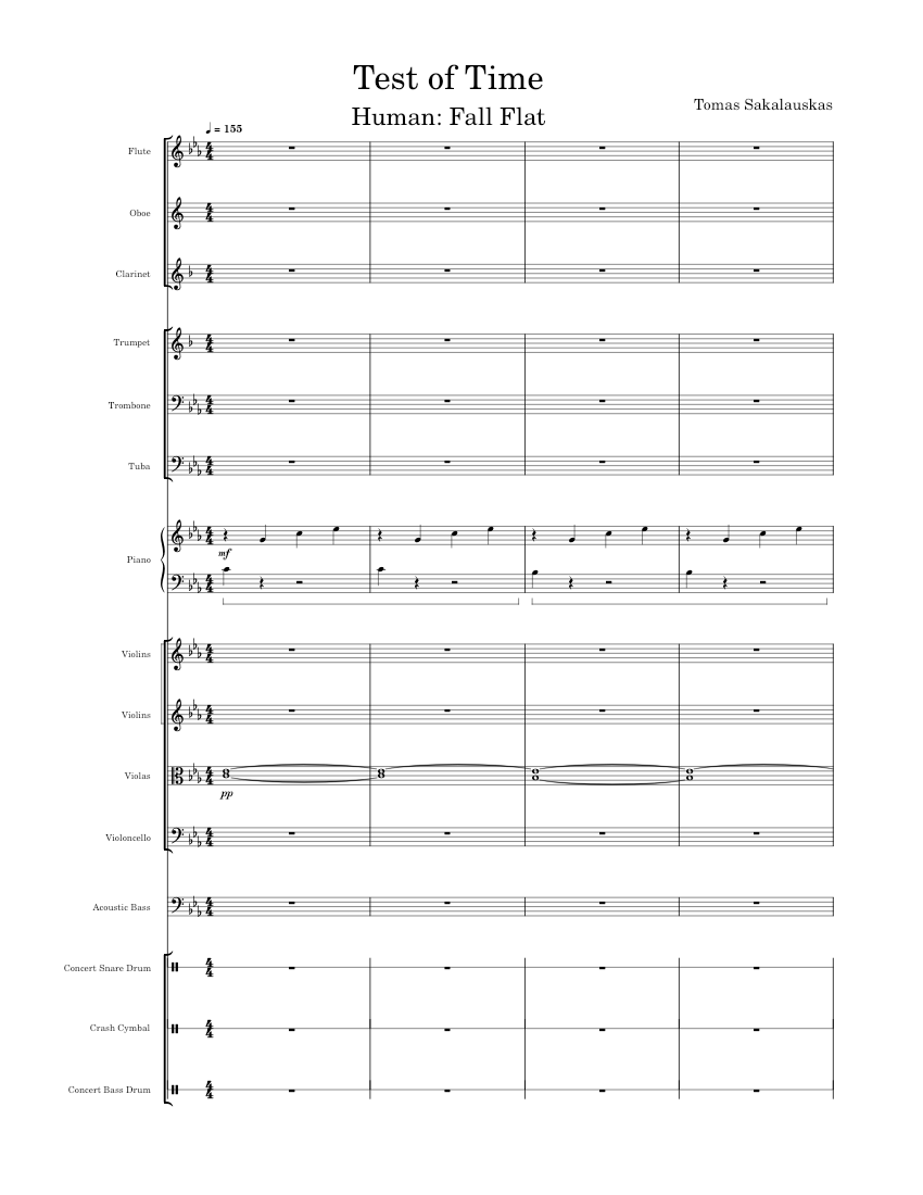 Test of Time - Human Fall Flat – Tomas Sakalauskas Sheet music for ...