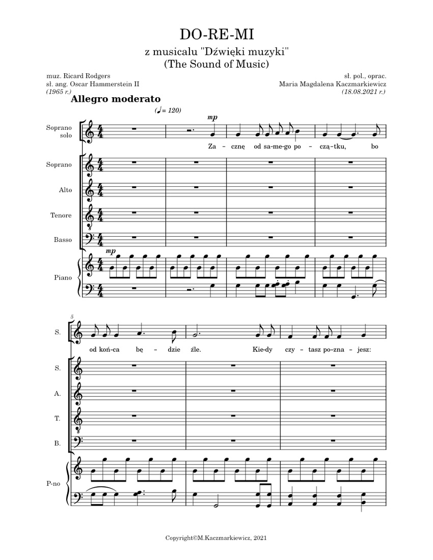 DO-RE-MI from The Sound of Music-R. Rodgers, O. Hammerstein II/opr ...