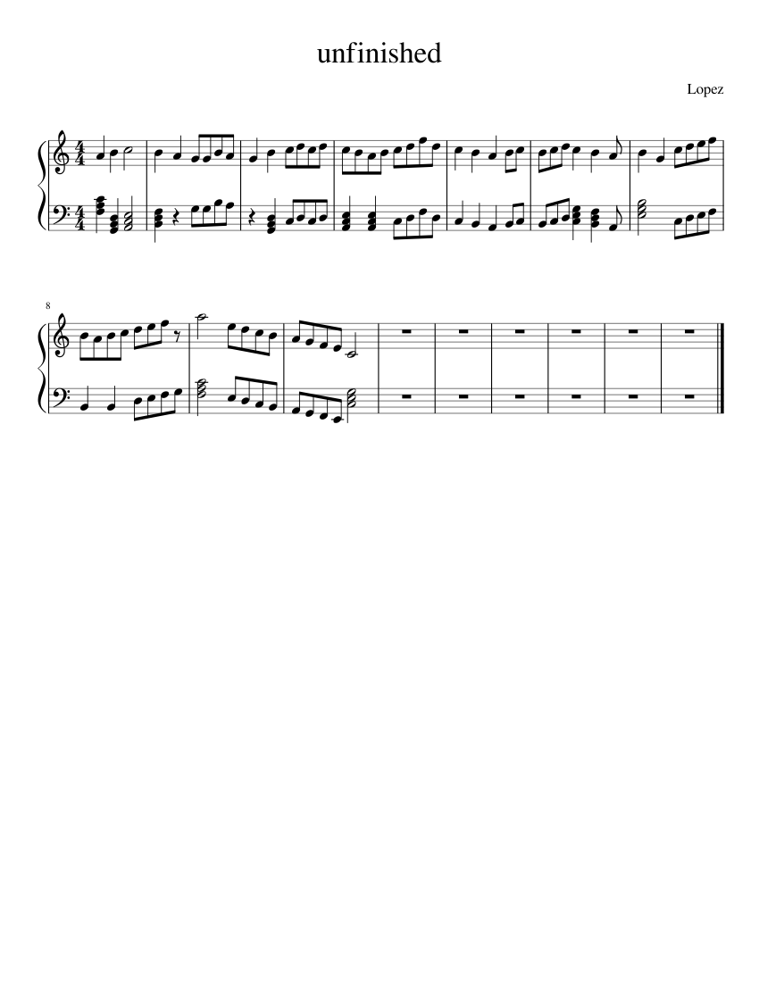 unfinished Sheet music for Piano (Solo) | Musescore.com