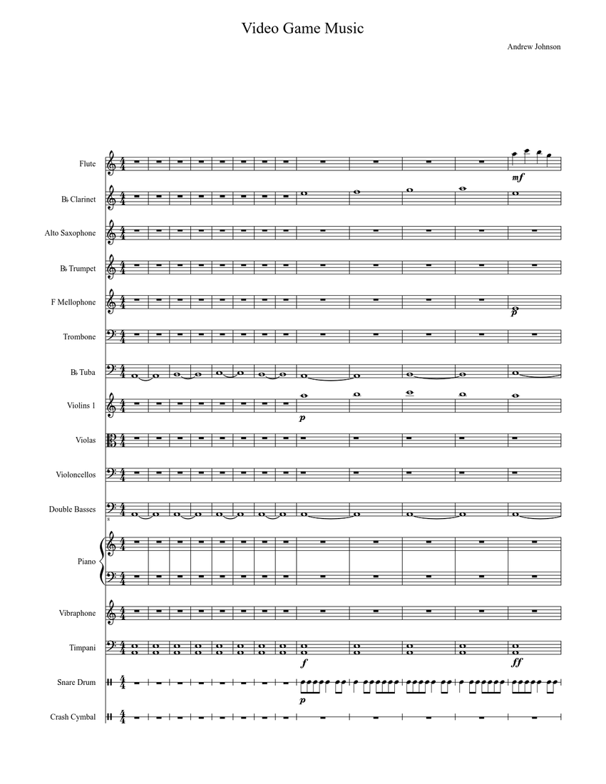 Video Game Music Sheet music for Piano, Trombone, Tuba, Flute & more ...