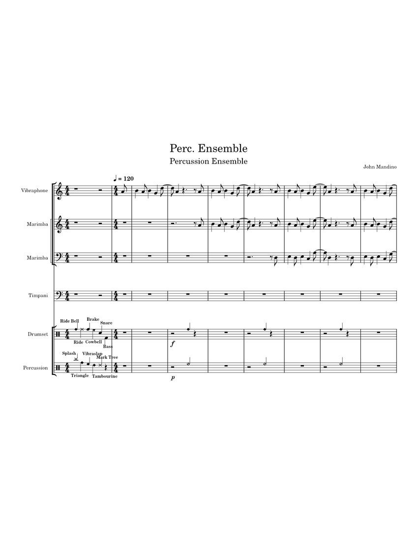 Nightime Stroll Sheet music for Timpani, Vibraphone, Drum group, Marimba (Percussion Ensemble ...