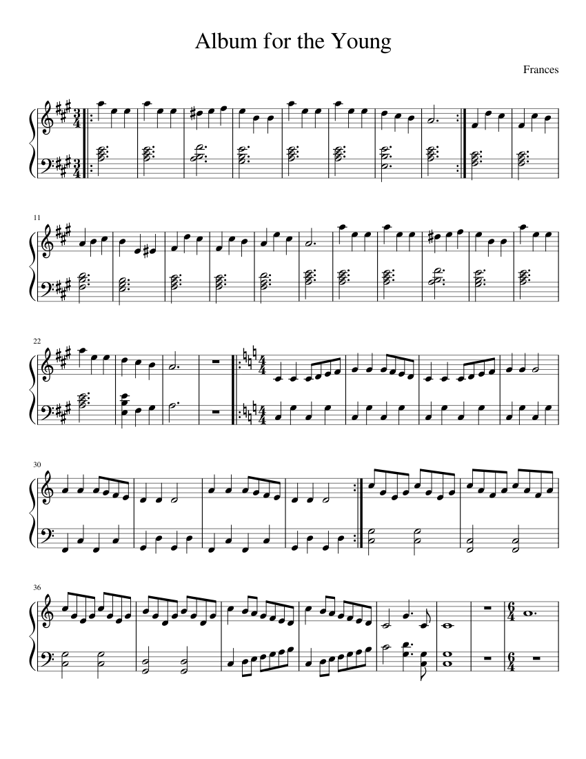 Album for the Young Sheet music for Piano (Solo) | Musescore.com
