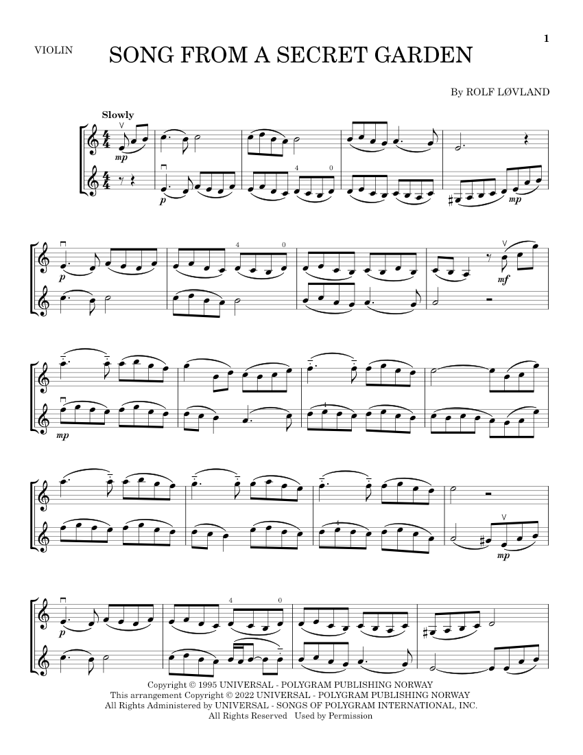 Play Official version of Song from a secret garden Sheet Music by ...
