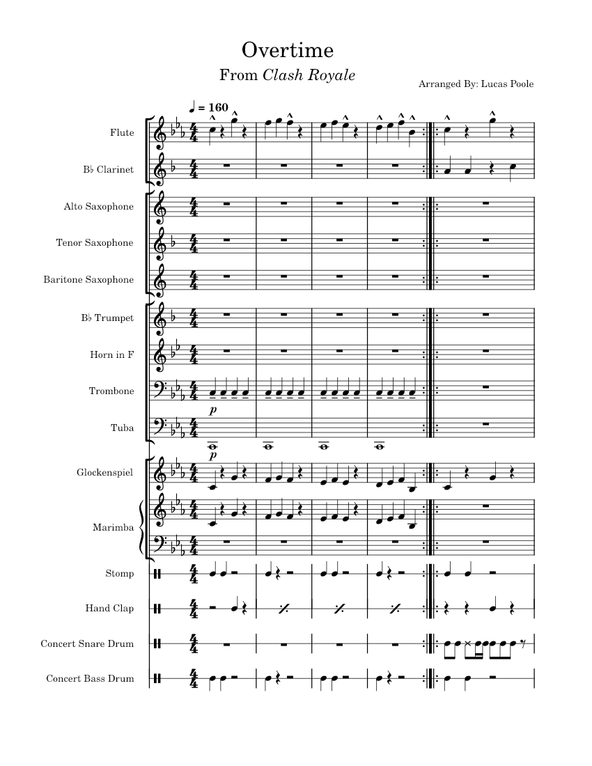 Overtime – Quaval "Overtime" theme from Clash Royale Sheet music for ...