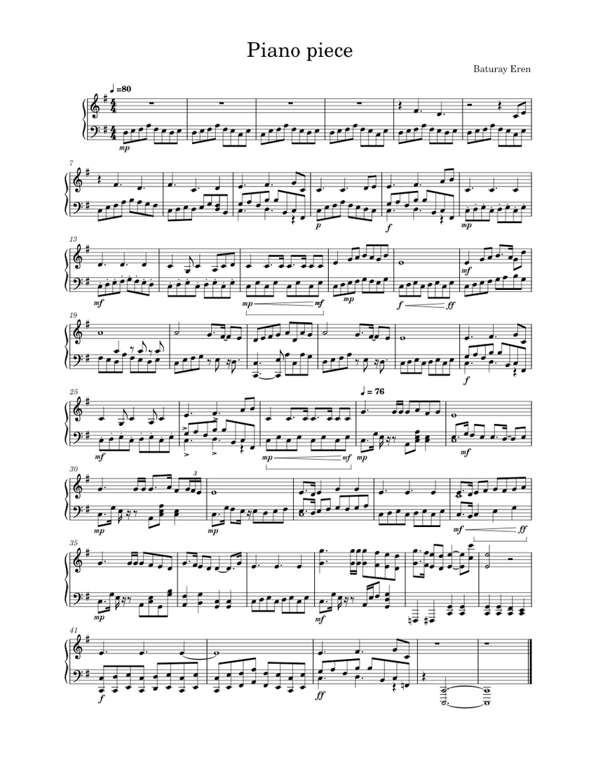 Piano Piece Sheet music for Piano (Solo) | Musescore.com