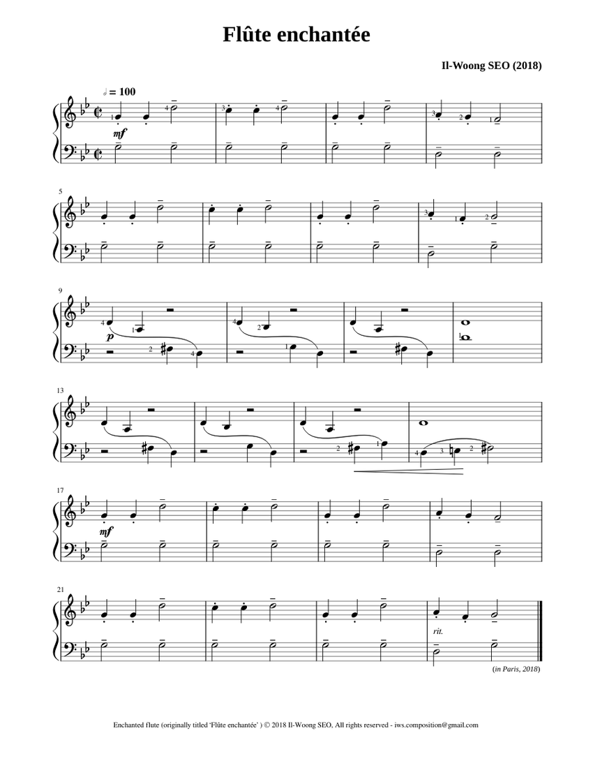 Enchanted flute Sheet music for Piano (Solo) Easy | Musescore.com