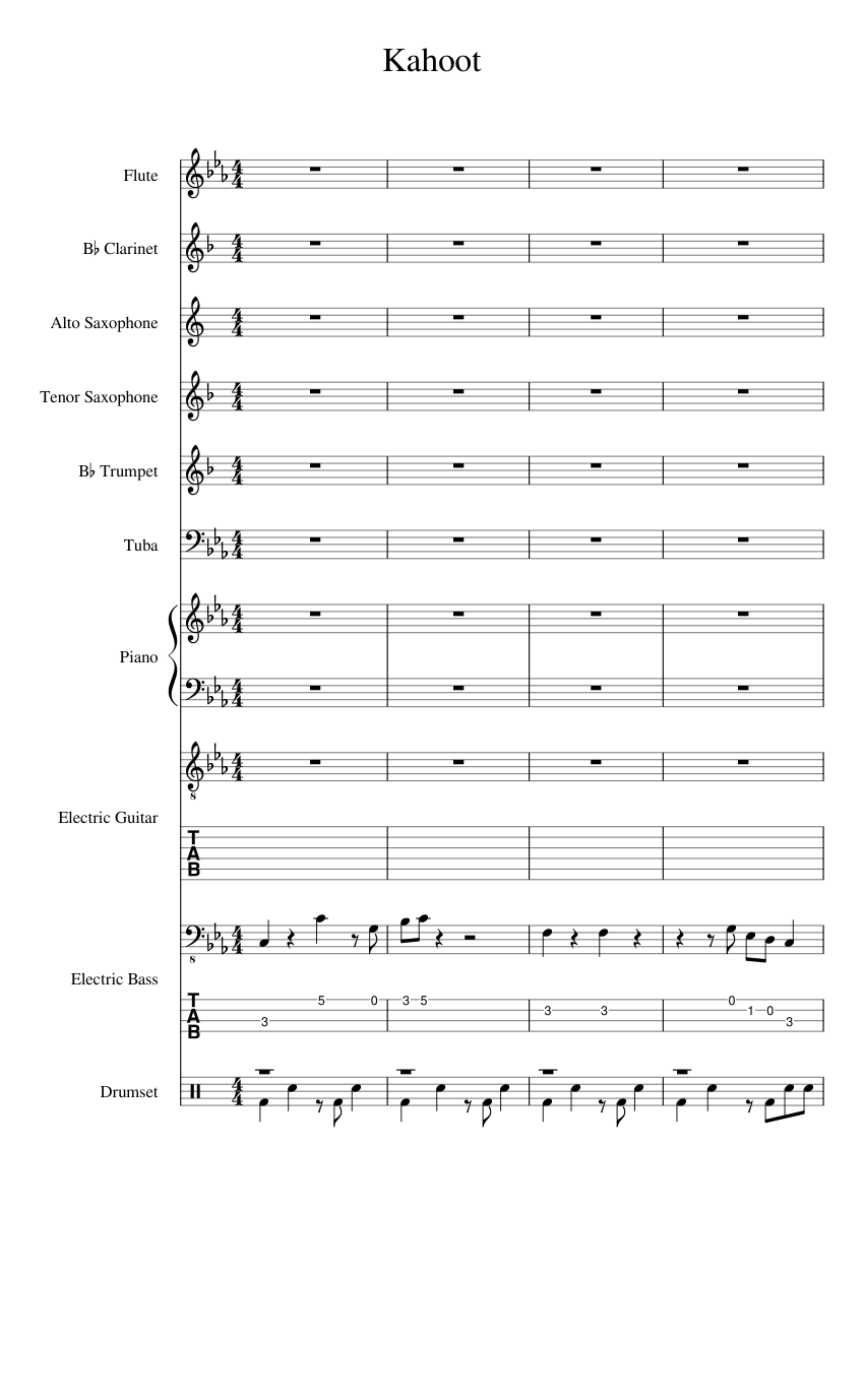 Kahoot Sheet music for Piano, Tuba, Flute, Clarinet in b-flat & more ...