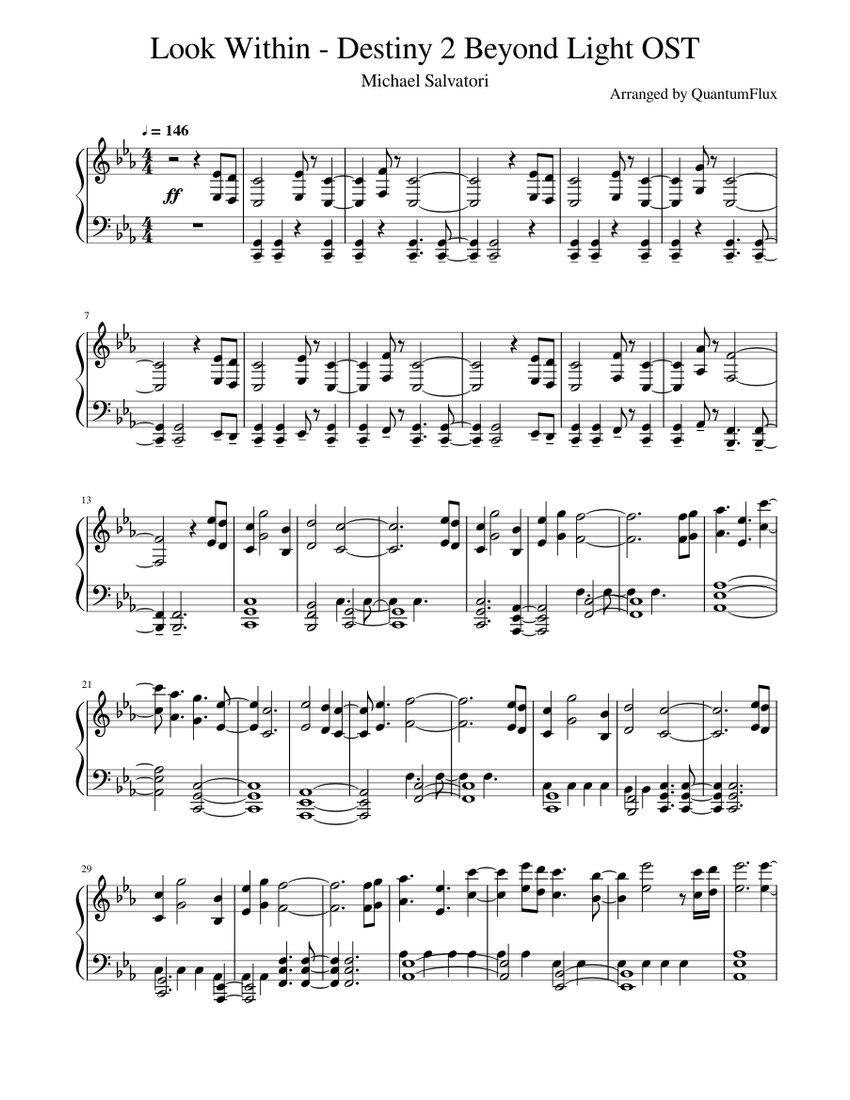 Look Within - Destiny 2 Beyond Light OST Sheet music for Piano (Solo ...