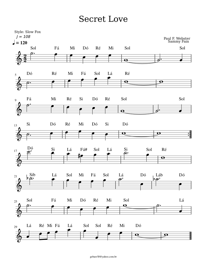 Secret love Sheet music for Saxophone alto (Solo) | Musescore.com