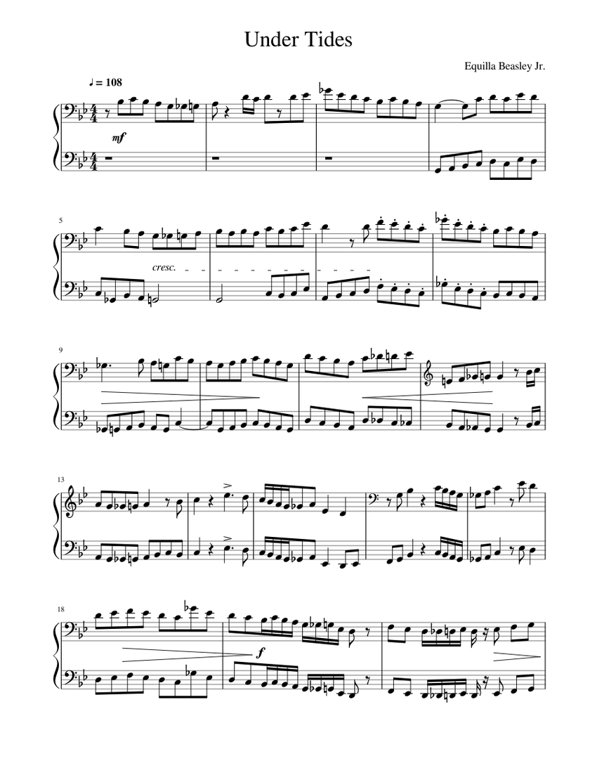 Under Tides Sheet music for Piano (Solo) | Musescore.com