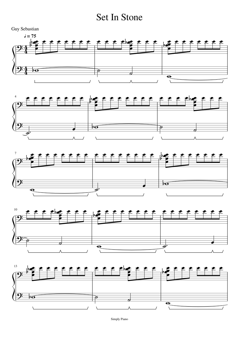 Set In Stone Sheet music for Piano (Solo) Easy | Musescore.com