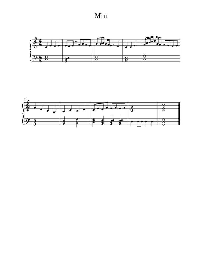Miu Sheet music for Piano (Solo) Easy | Musescore.com