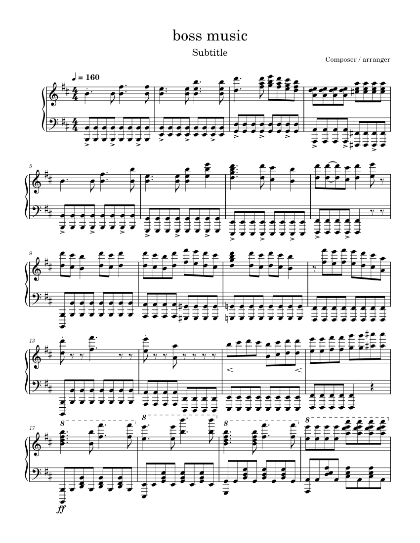 Boss music for dnd Sheet Music for Piano (Piano Trio) | MuseScore.com