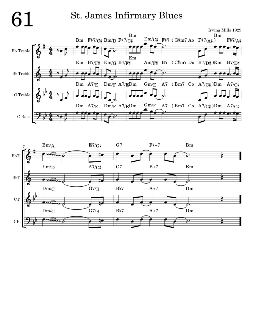 LEADSHEET St. James Infirmary Blues Sheet music for Trombone, Saxophone alto, Trumpet in b-flat ...