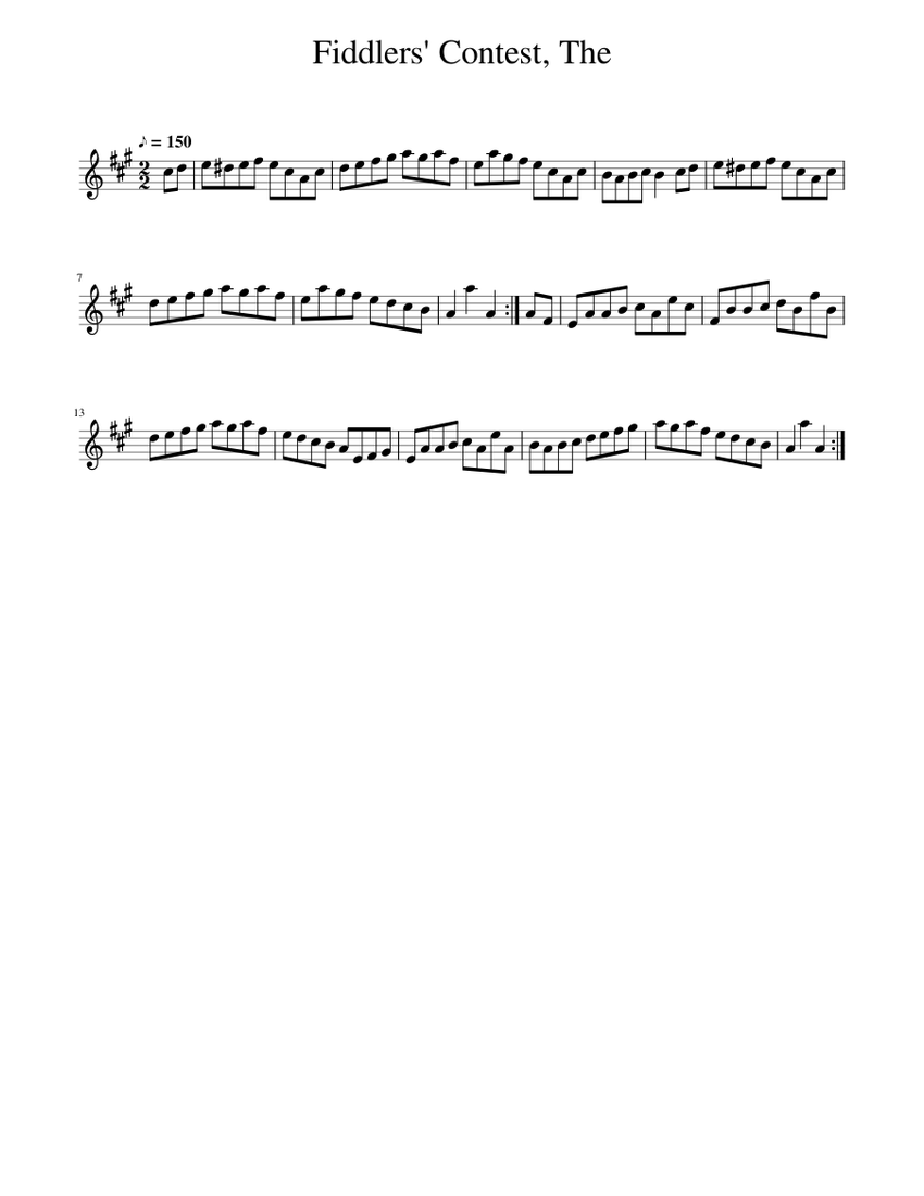 The Fiddlers' Contest Sheet music for Piano (Solo) | Musescore.com