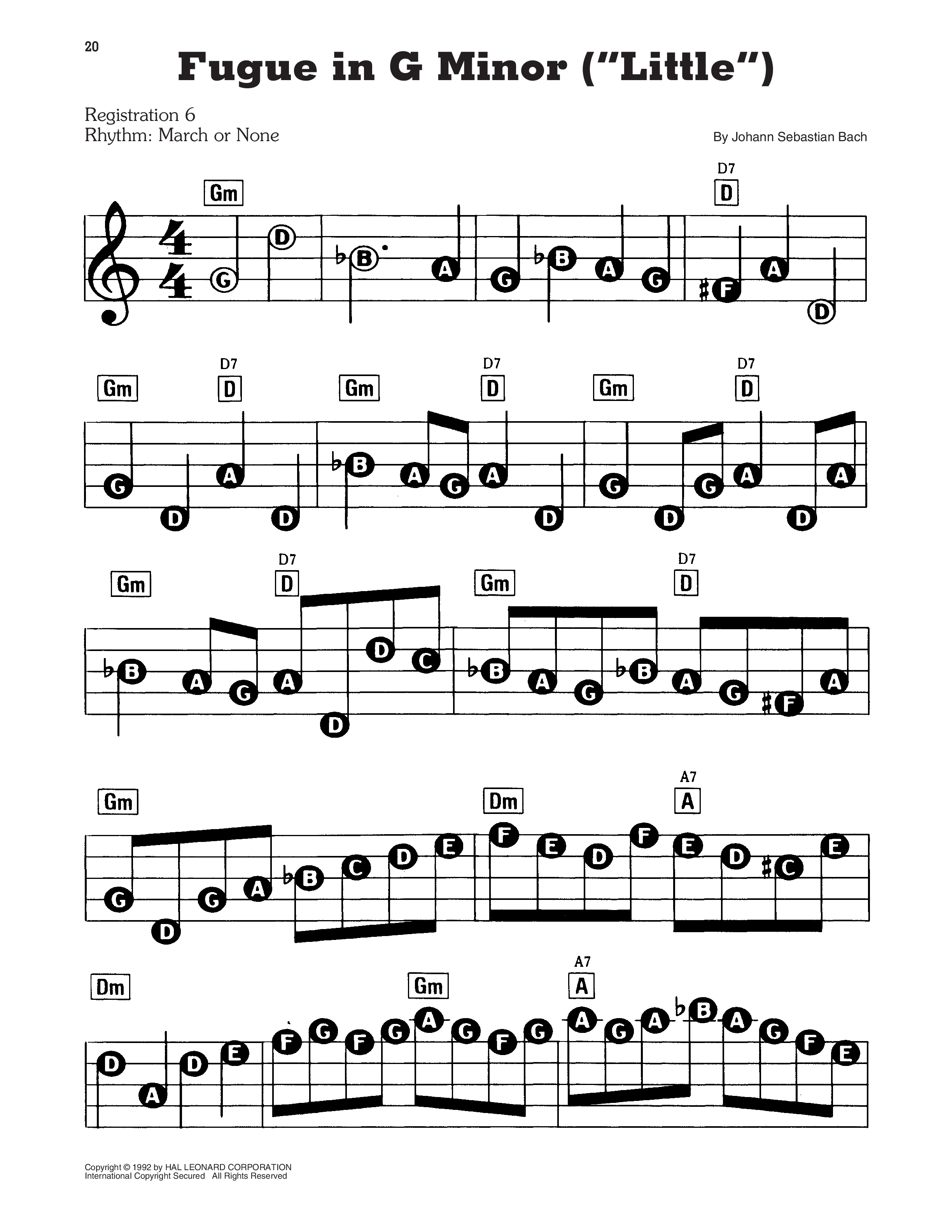 Play Official version of Fugue in G minor, BWV 578 Sheet Music by ...