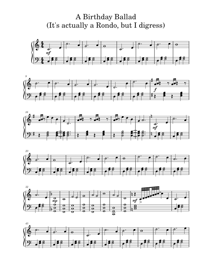 Birthday Ballad - piano tutorial