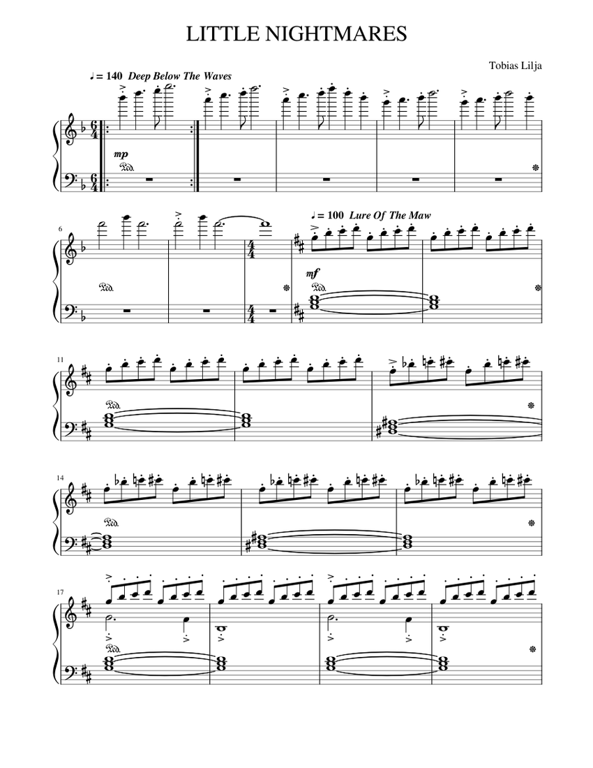 LITTLE_NIGHTMARES Sheet music for Piano (Solo) | Musescore.com