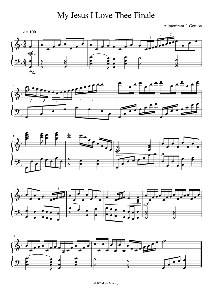 My Jesus I Love Thee Sheet Music for Piano (Solo) | MuseScore.com