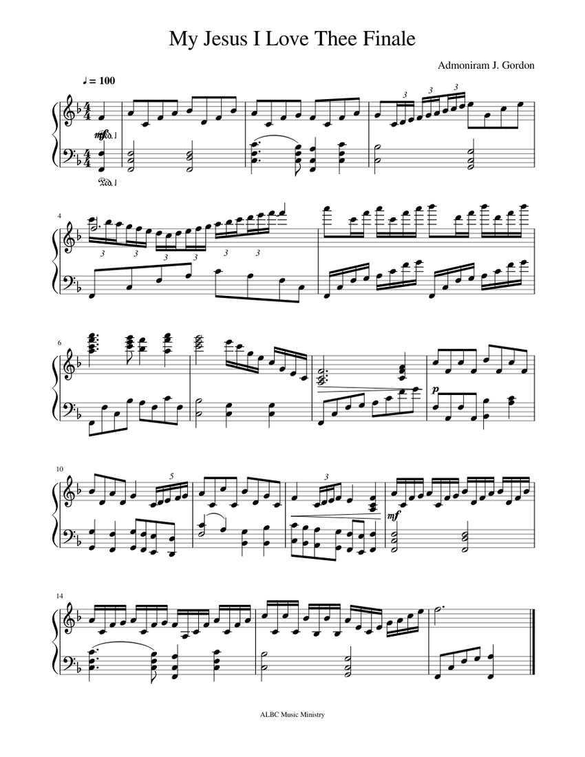 My Jesus I Love Thee Sheet music for Piano (Solo) | Musescore.com