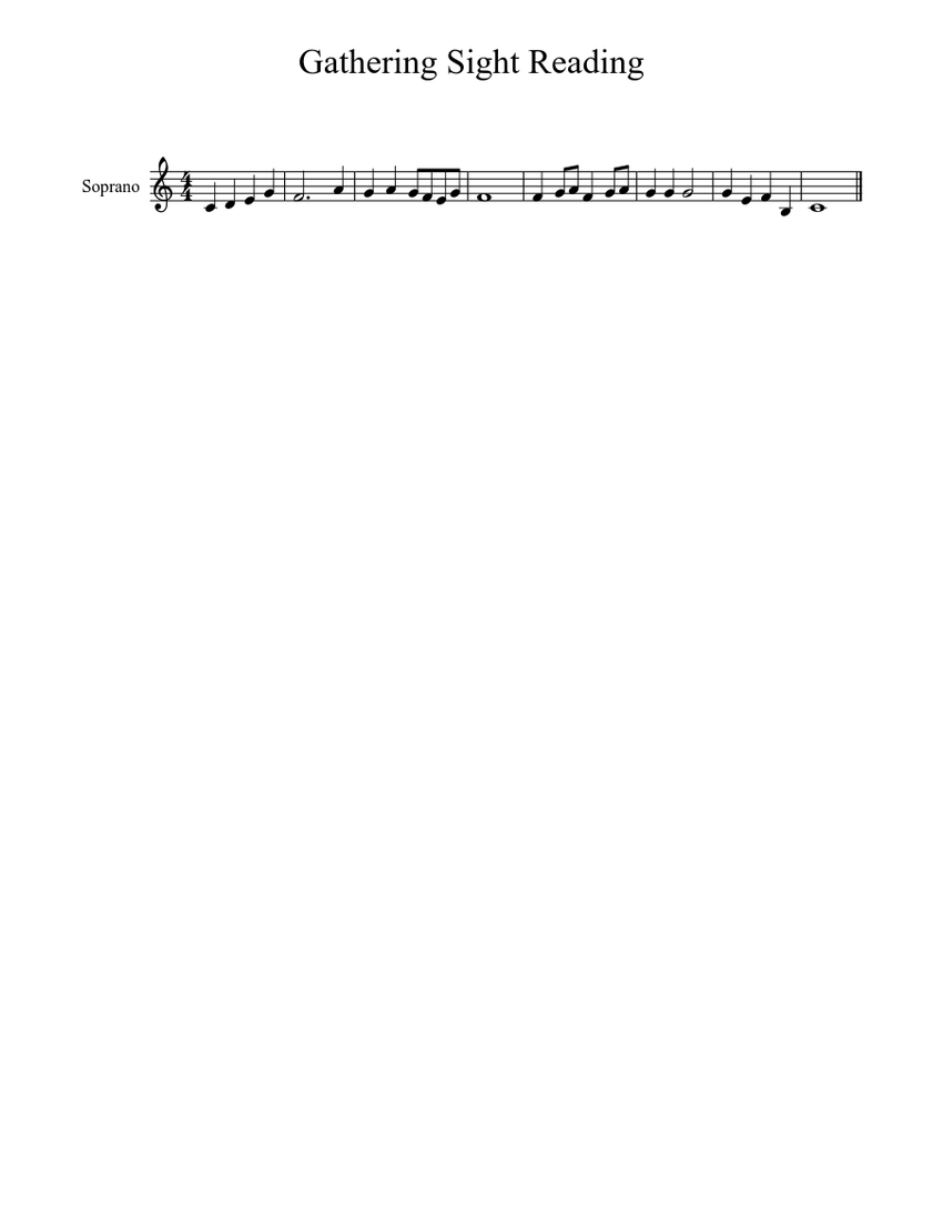Gathering Sight Reading Sheet music for Soprano (Solo) | Musescore.com