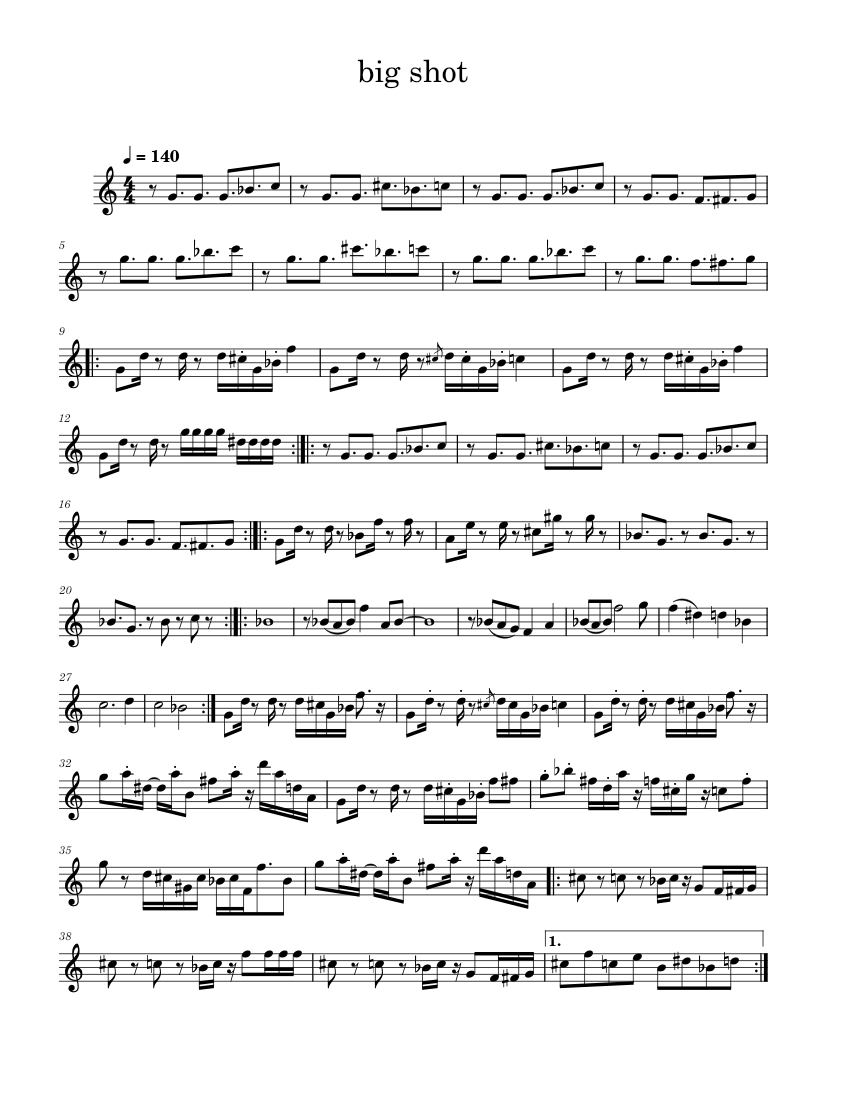 BIG SHOT – Toby Fox BIG SHOT Alto Sheet music for Saxophone alto (Solo ...