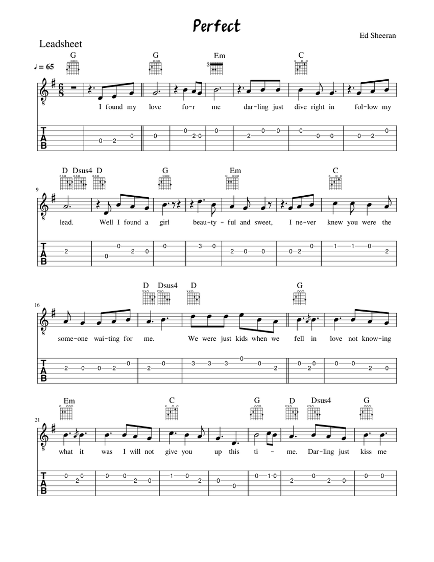 Perfect Sheet music for Guitar (Solo) | Download and print in PDF or ...