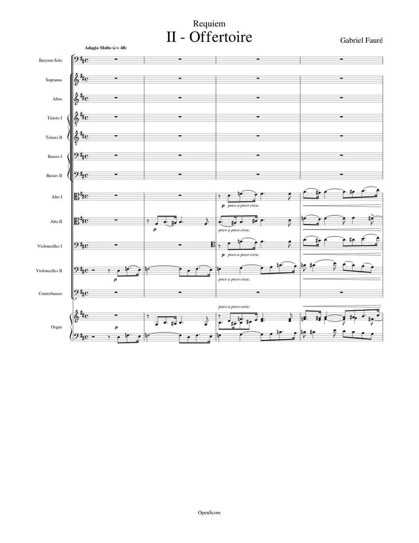 Fauré’s Requiem - II. Offertoire - PREVIEW Sheet music for Trombone ...