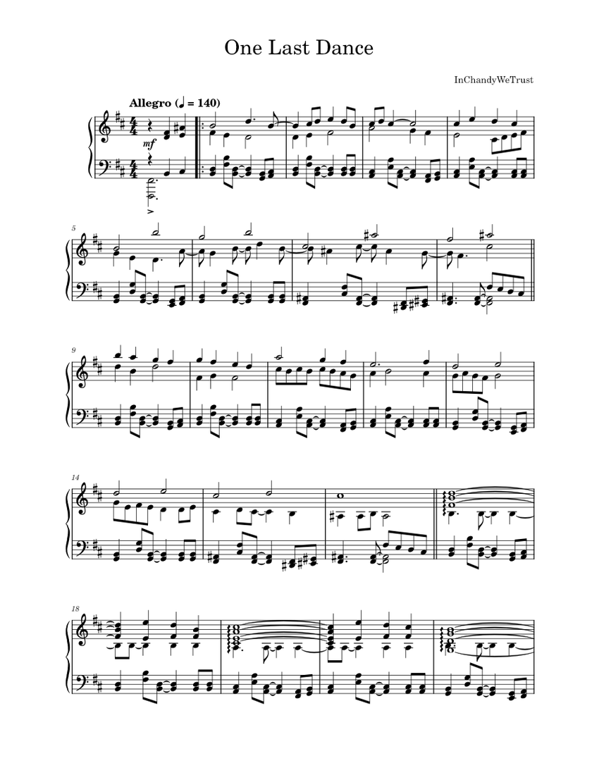 76. One Last Dance - piano tutorial