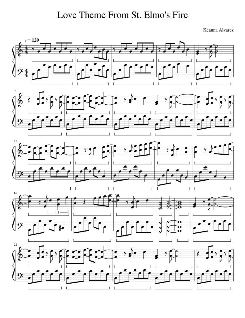 Love Theme From St. Elmo's Fire Sheet music for Piano (Solo ...