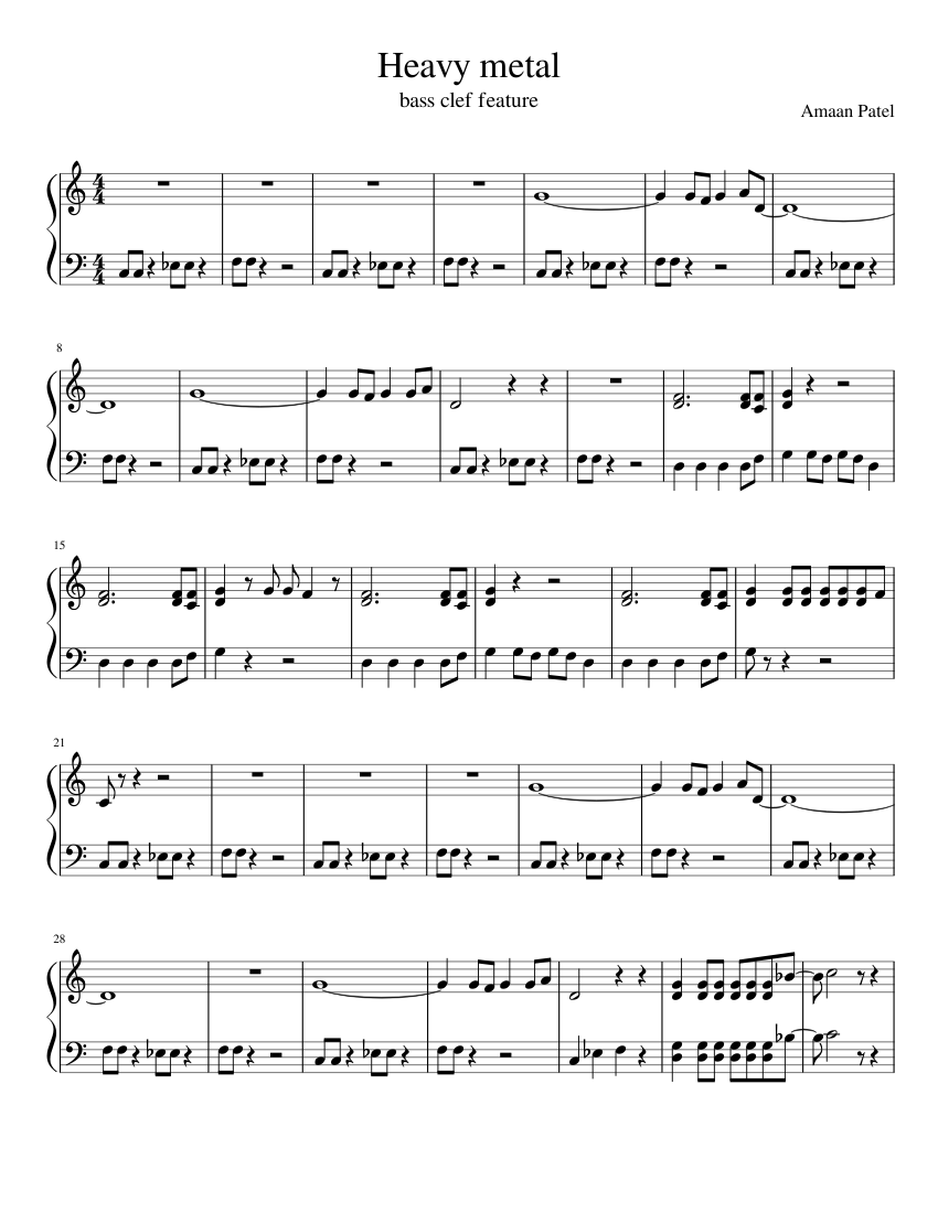Heavy metal Sheet music for Piano (Solo) | Download and print in PDF or ...
