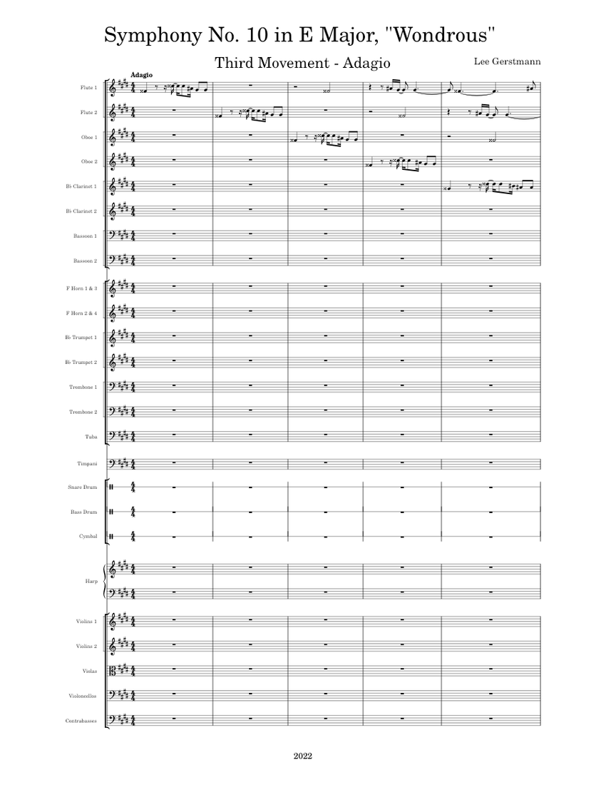 Symphony 10 - 3rd Movement Sheet music for Trombone, Tuba, Flute, Oboe & more instruments ...