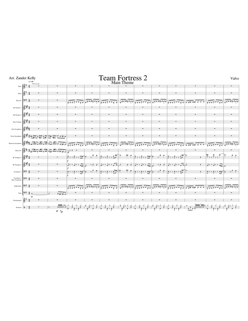 Team Fortress 2 - Main Theme Sheet music for Trombone, Euphonium, Tuba ...