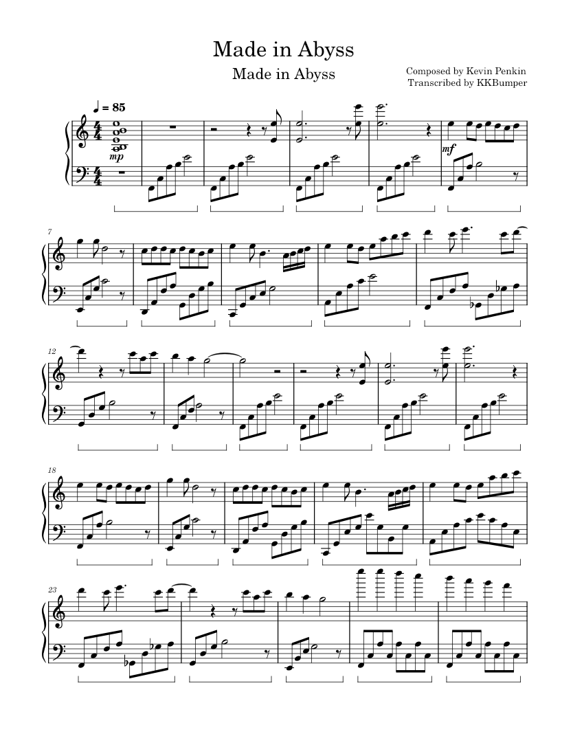 Made in Abyss Sheet music for Piano (Solo) | Musescore.com