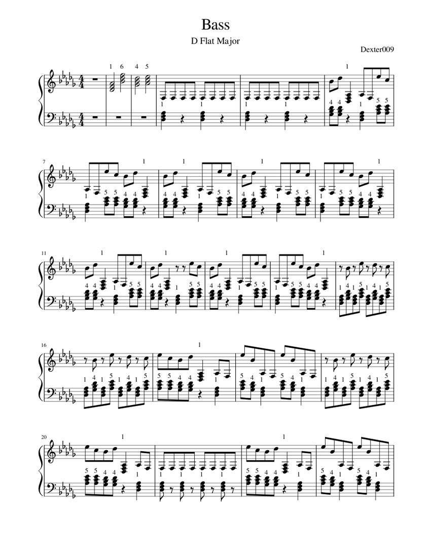 Bass Sheet music for Piano (Solo) | Musescore.com
