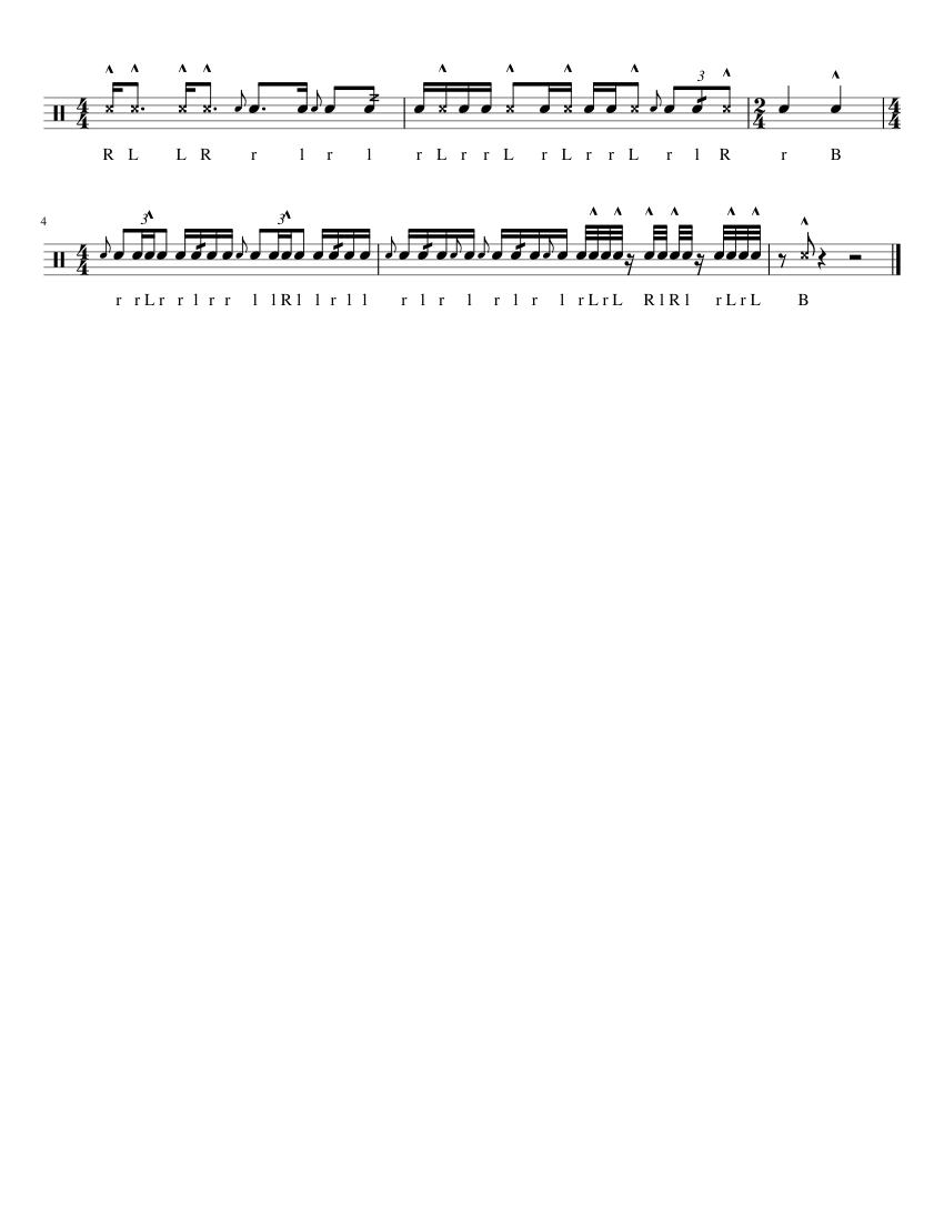 Snare lick Sheet music for Snare drum (Solo) | Musescore.com