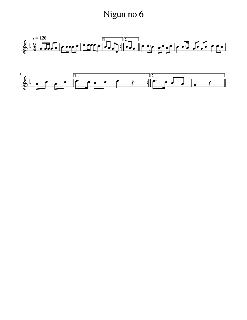 Nigun no 6 Sheet music for Piano (Solo) | Musescore.com