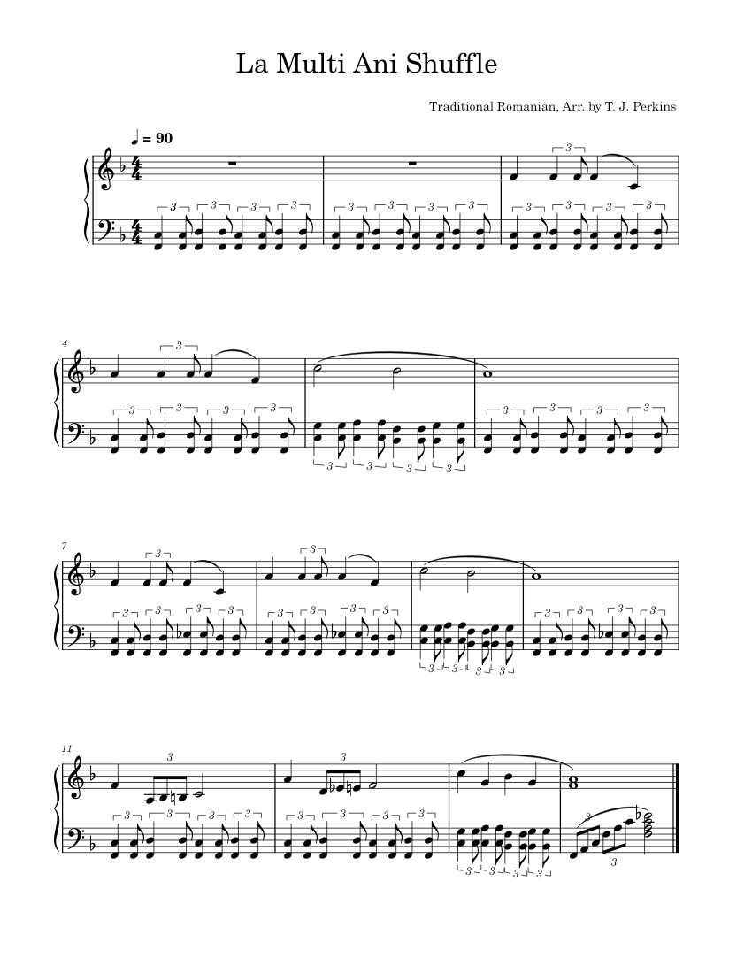 La Multi Ani Shuffle - piano tutorial