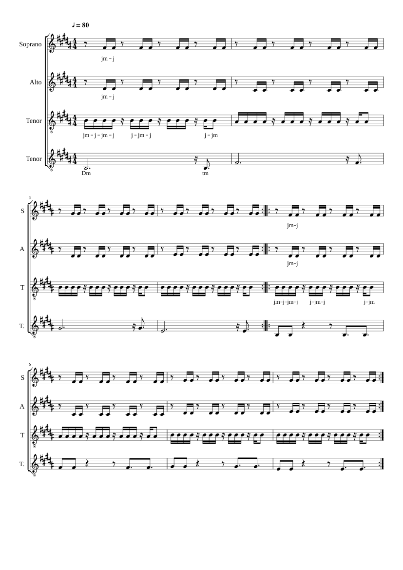 4-Chord Progression Acapella Rhythm Practice Sheet music for Piano (A ...