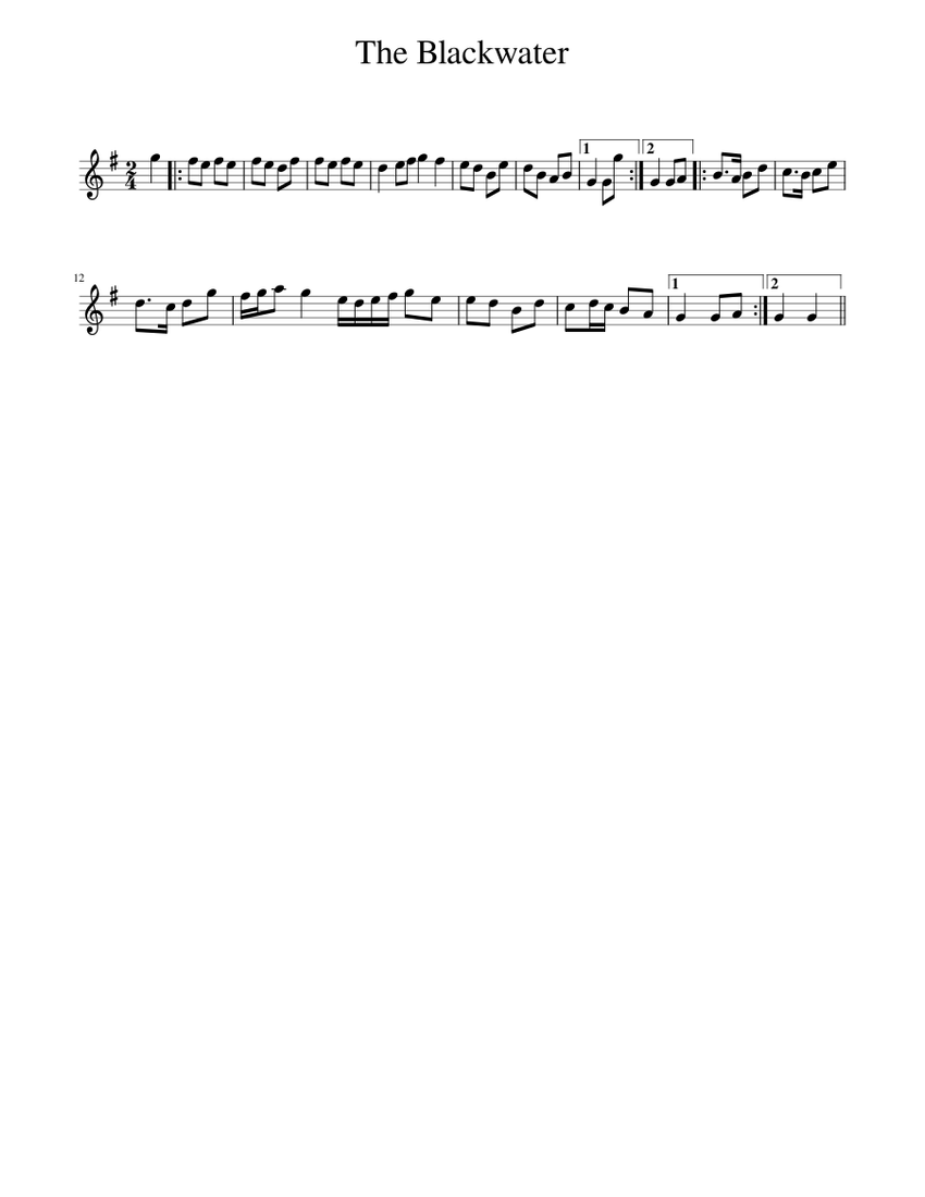 The Blackwater Sheet music for Piano (Solo) | Musescore.com