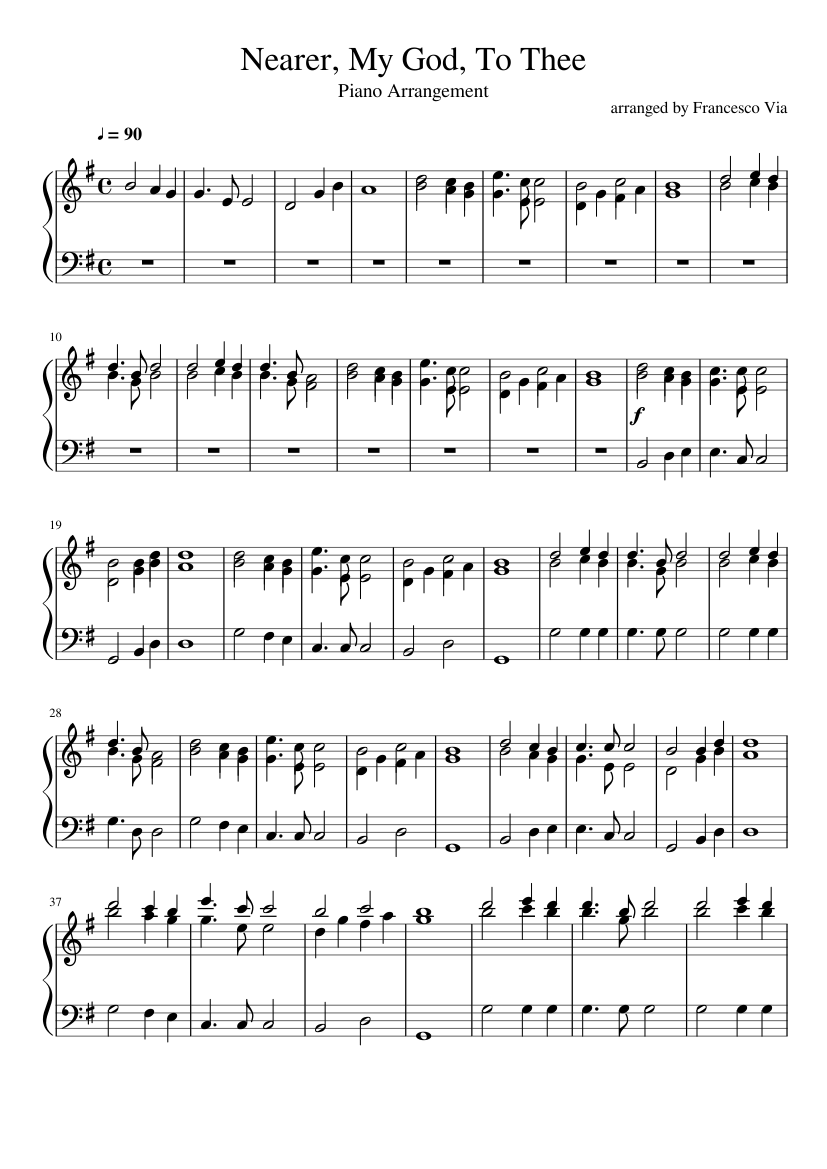 Nearer My God To Thee (Piano arrangement) Sheet Music for Piano (Solo ...