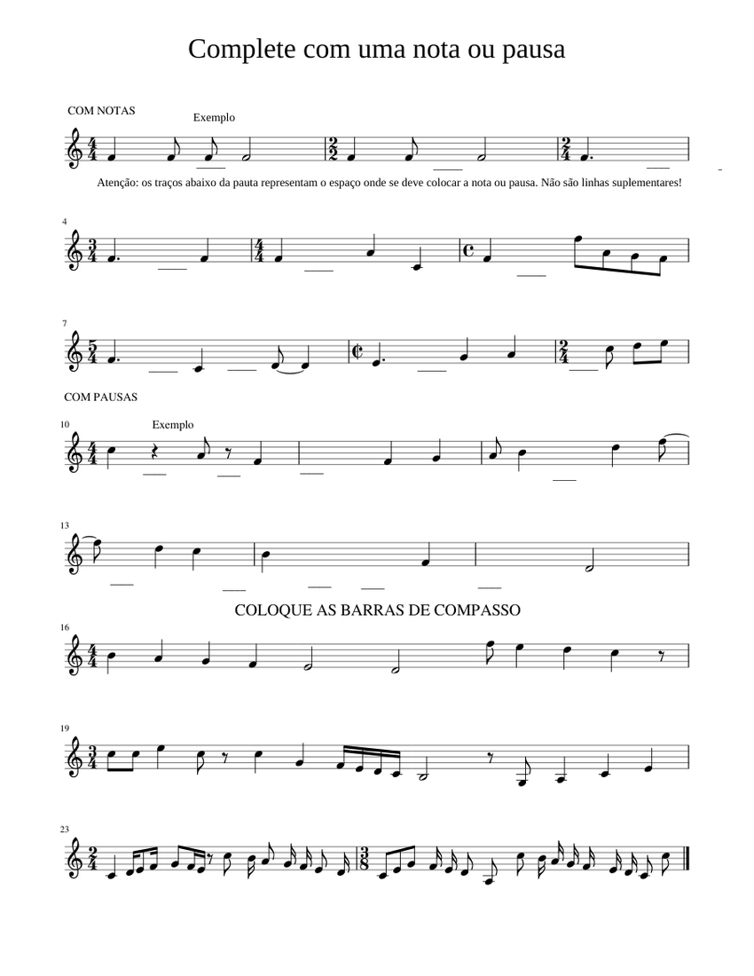 (T) pc02 - Complete com nota, pausa e barra de compasso (compasso simples) - piano tutorial