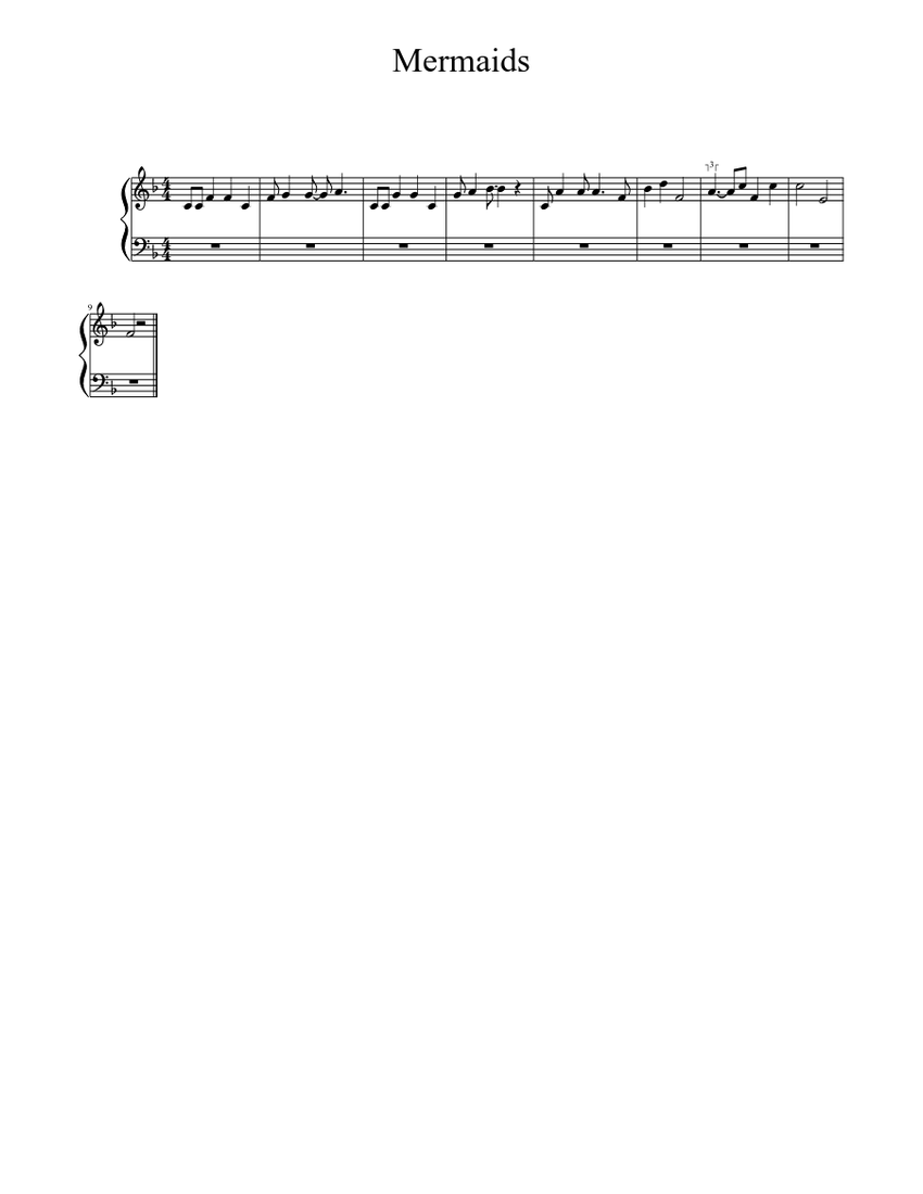 Mermaids Sheet music for Piano (Solo) | Download and print in PDF or ...