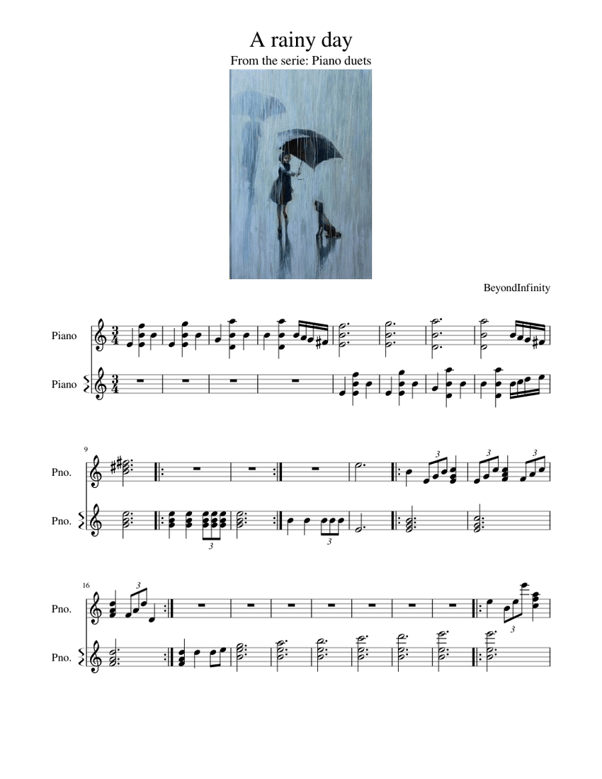 A rainy day Sheet music for Piano (Piano Duo) | Musescore.com