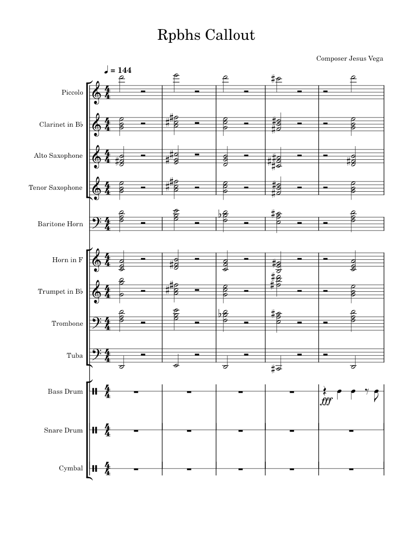 Rpbhs callout Sheet music for Trombone, Tuba, Oboe, Saxophone alto ...